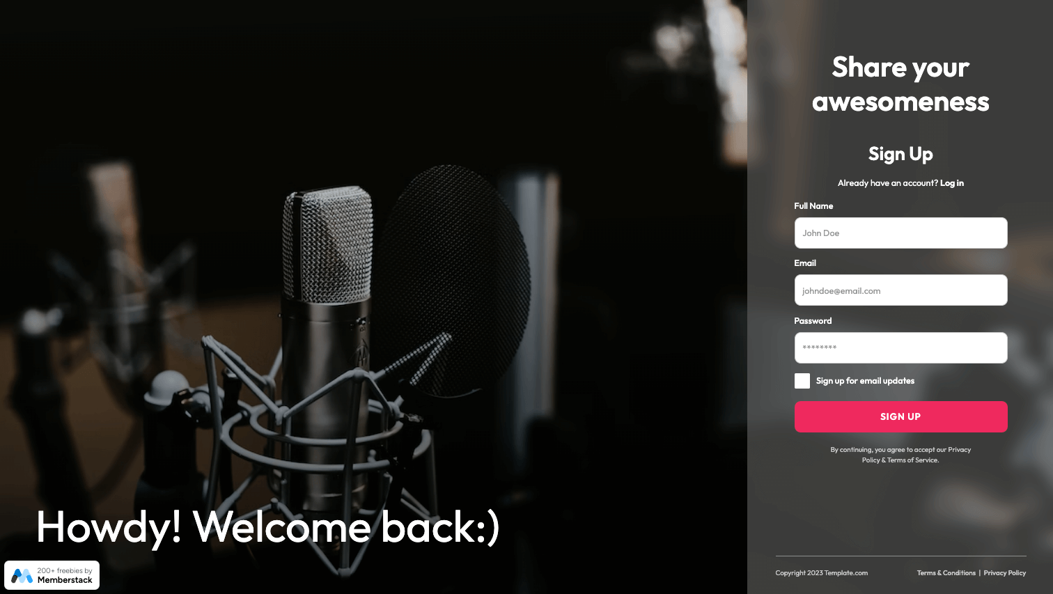 Glassmorphism Sign Up Component | Free Webflow Component